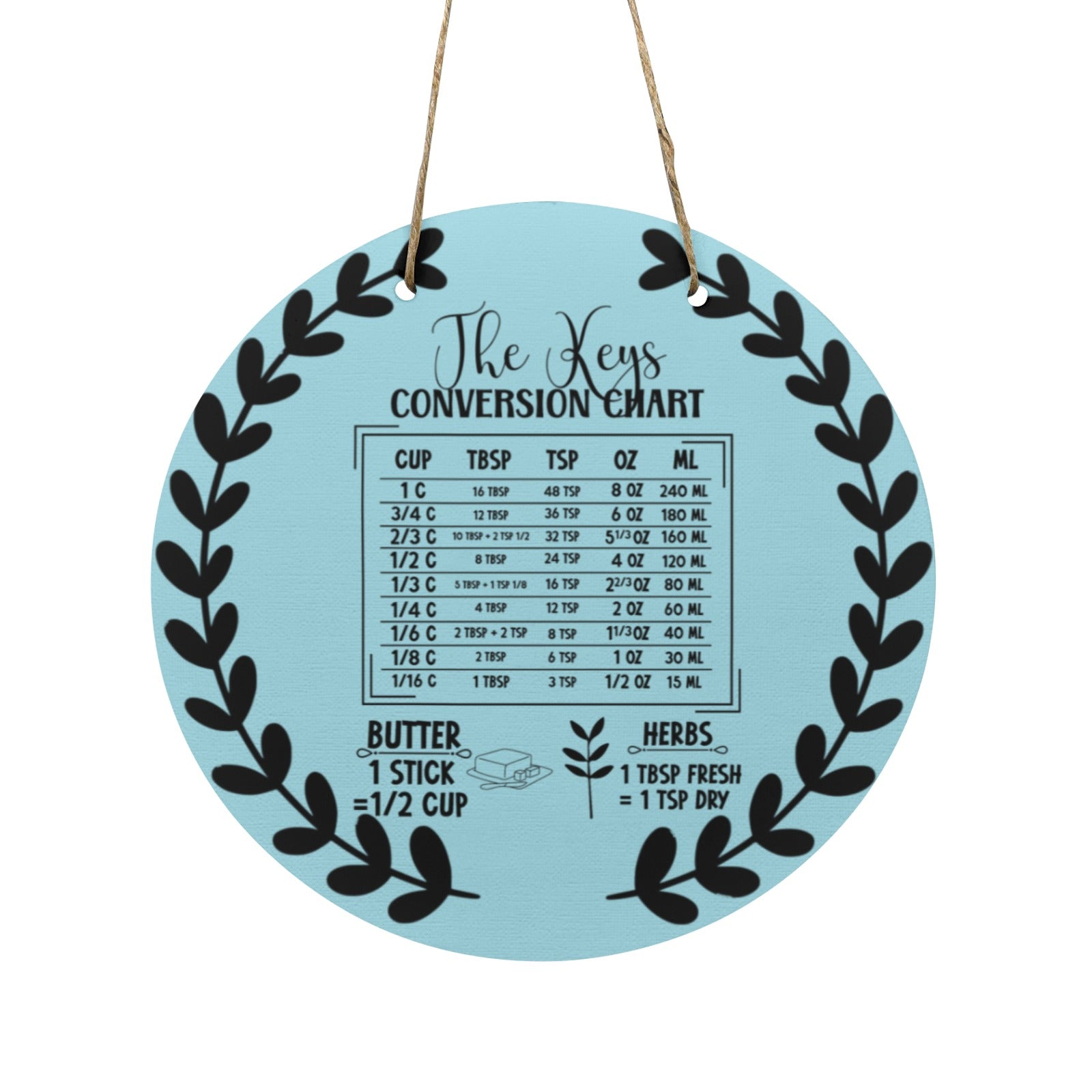 Round Custom Kitchen Conversion Sign – Ohemaa's Custom Creations